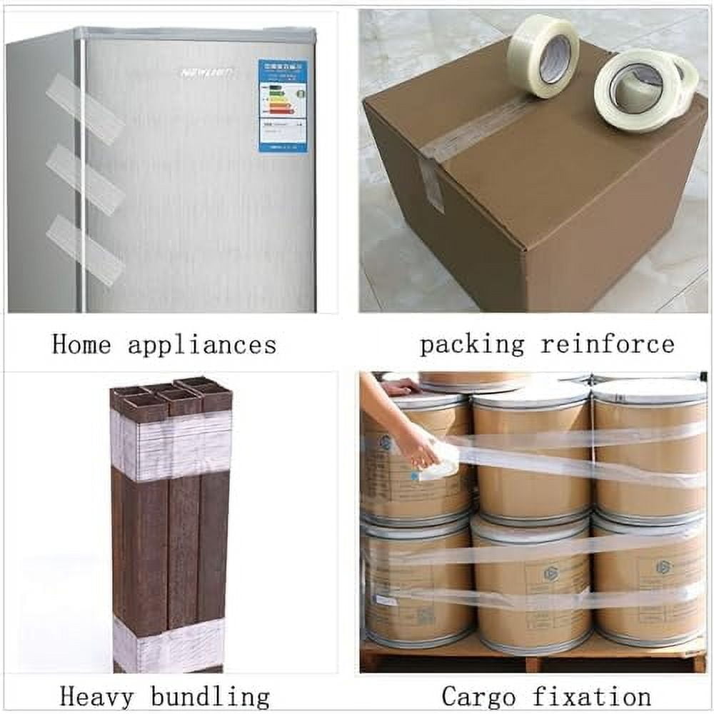 CHUANGSEED 3Pack Mono Filament Strapping Tape 6.2mil x 2Inch x 60yds ...