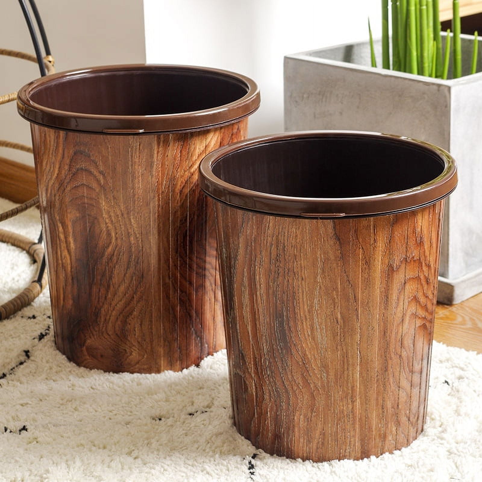 CHUANK 2PC Trash Can Garbage Bin Kitchen Waste Cans Wastebasket ...