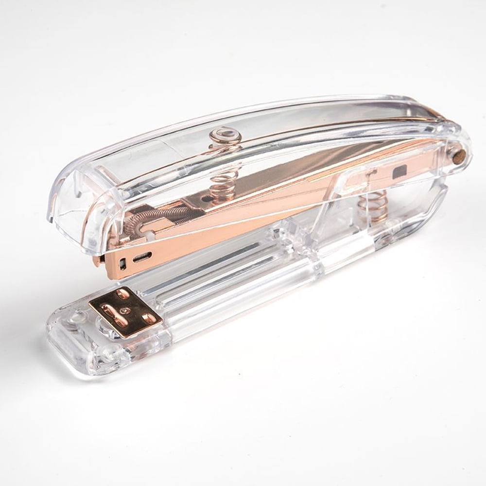 CHUANK Clear Acrylic Stapler, Spring Powered Stationery, Desk Supplies ...