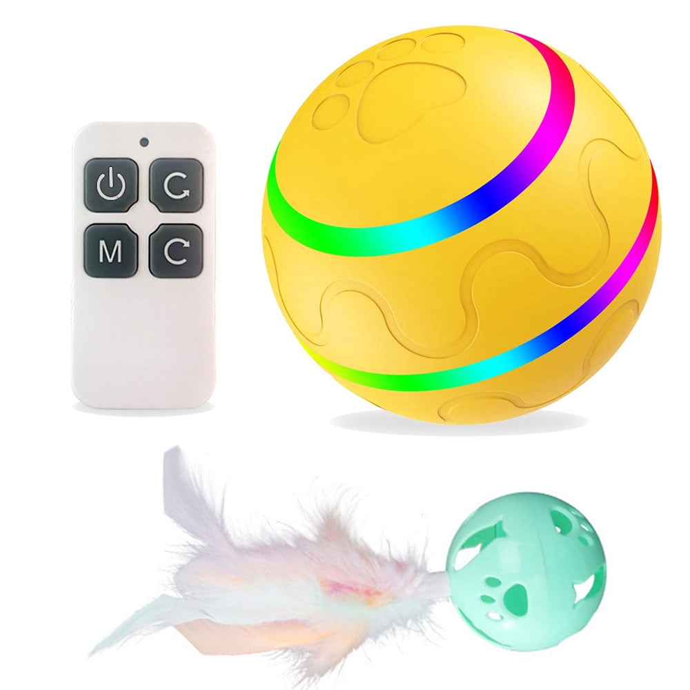 CHUANK Bite-resistant Cat and Dog Pet Toys, Electric Smart Ball, Bell ...