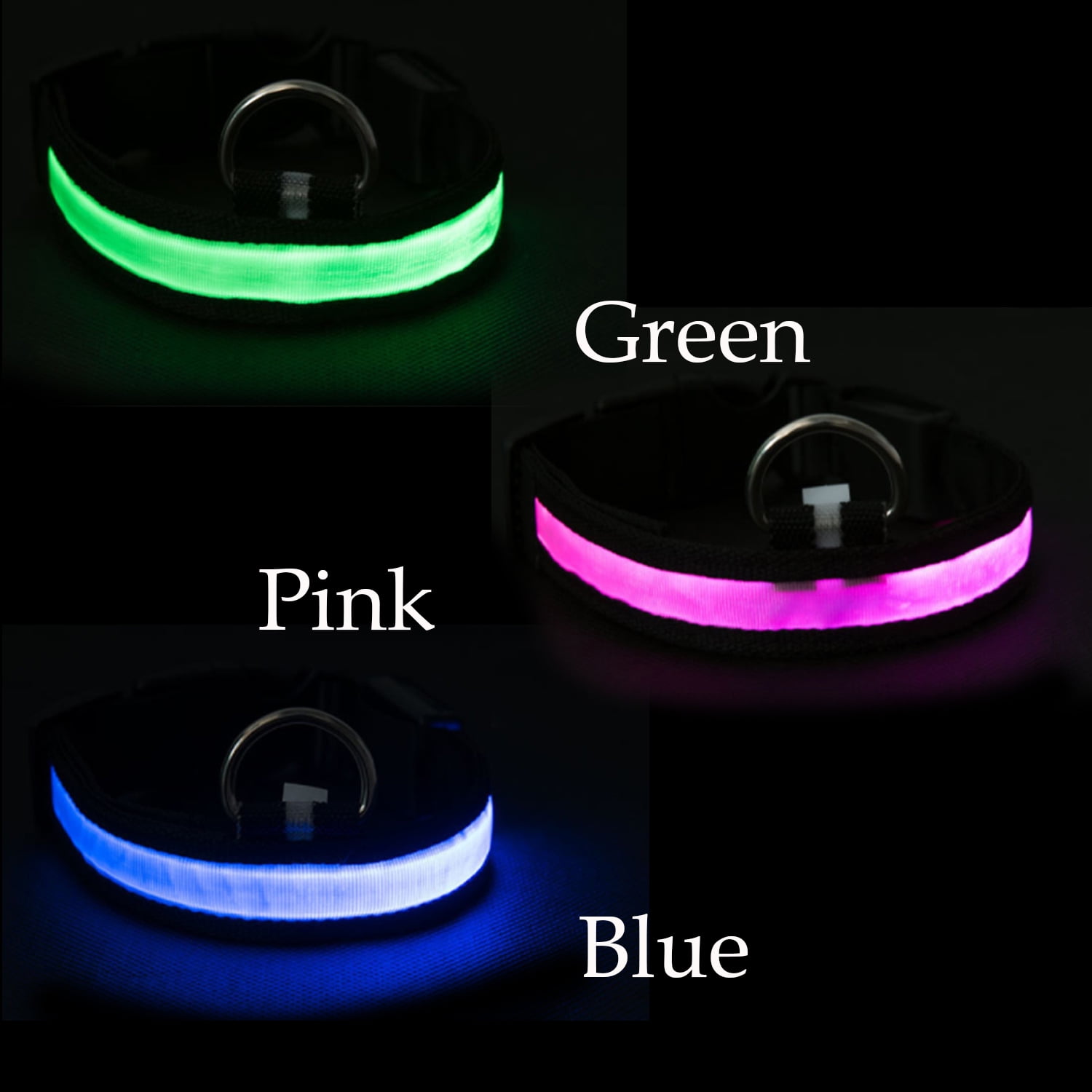 CHUANK Light Up Dog Collar, LED Safety Collar with USB Rechargeable ...