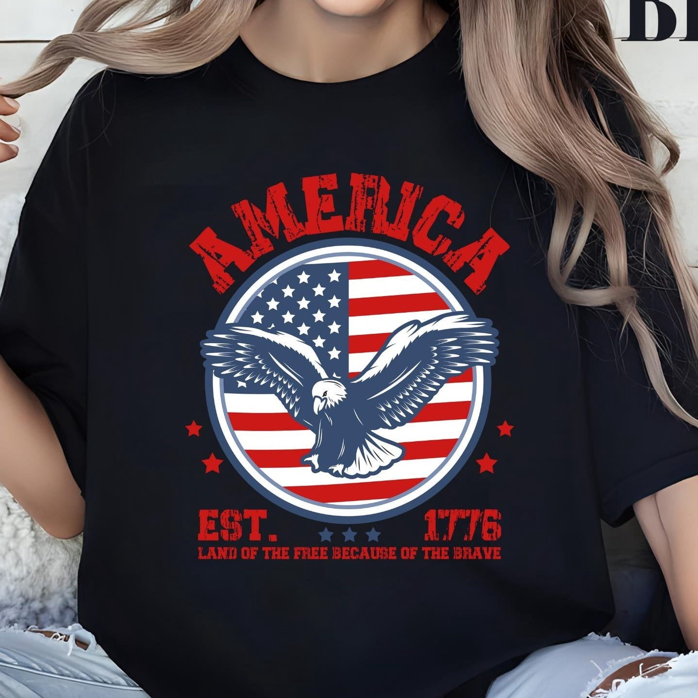 CHUBU American Flag Graphic Tee, Fourth of July Outfit, Vintage ...