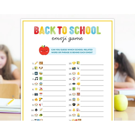 CHUBU Back to School Emoji Pictonary, School Emoji Quiz, Guess the ...