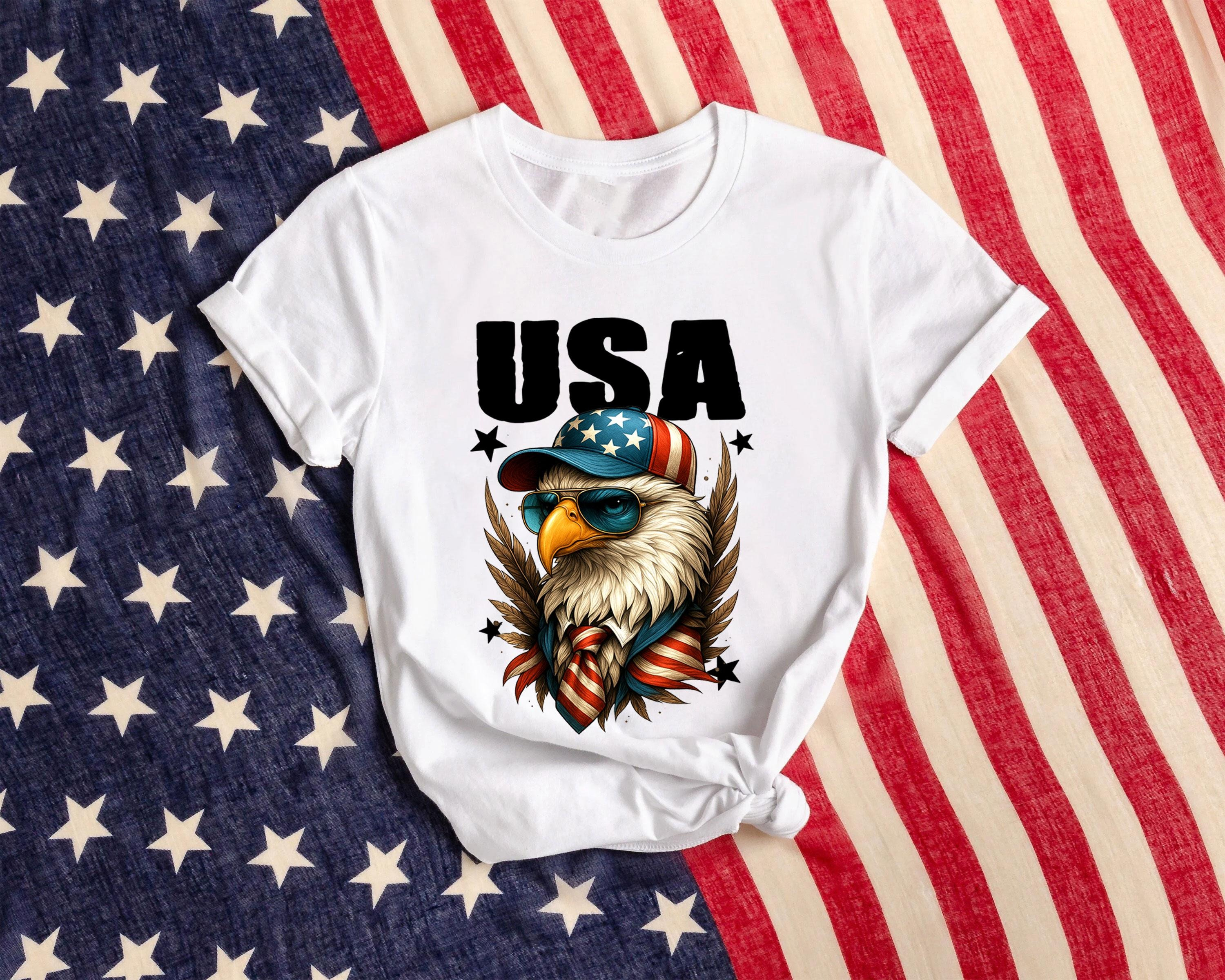 CHUBU Bald Eagle American Flag Wings Shirt, 4th of July T-Shirt ...