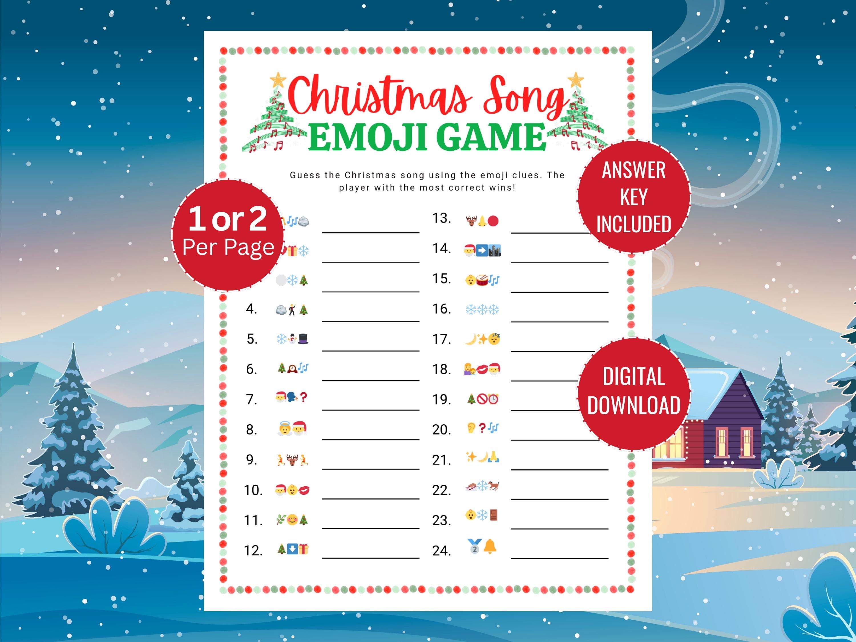 CHUBU Christmas Songs Emoji Game – Fun Christmas Game, Christmas Party ...