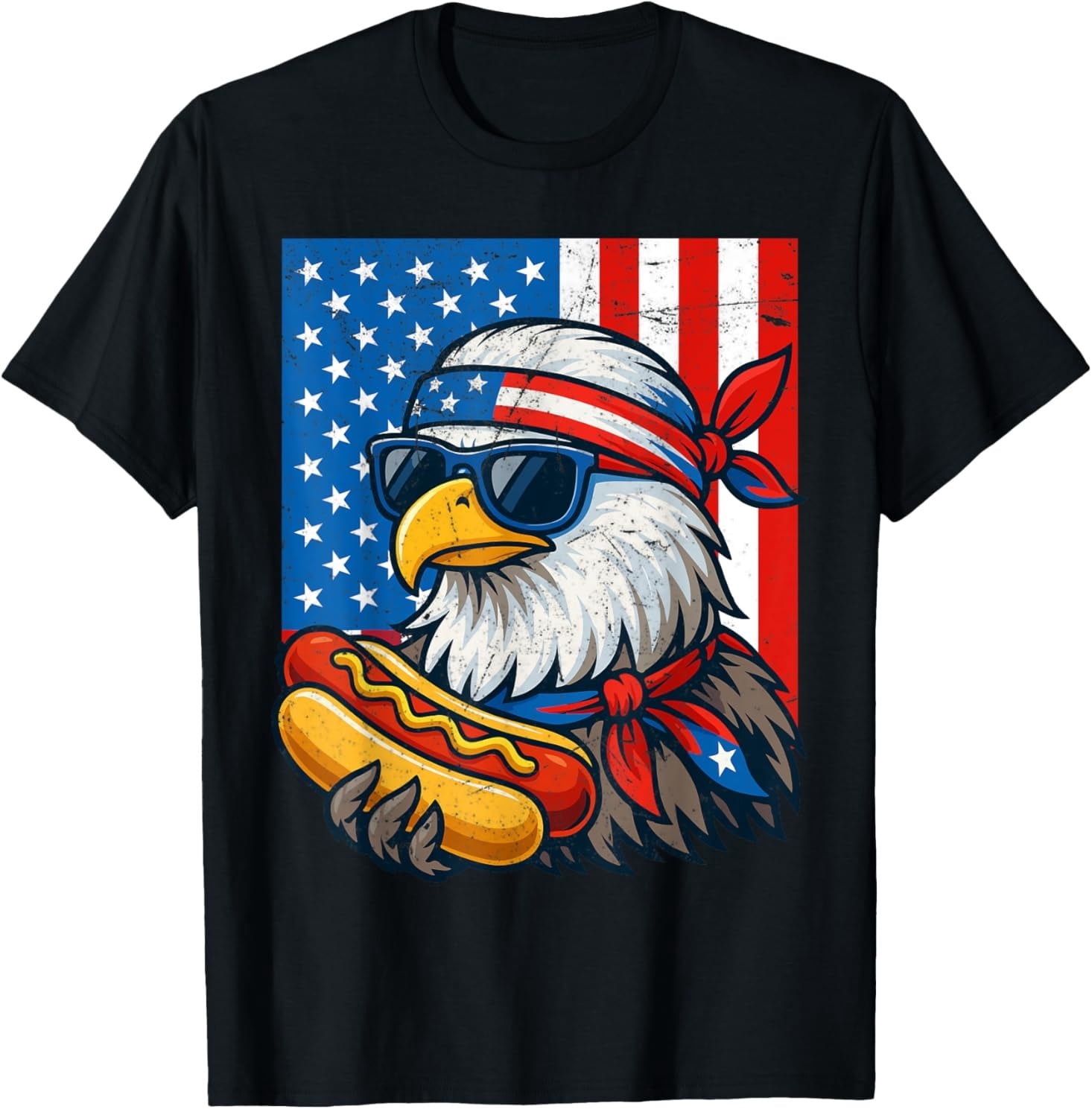 CHUBU Funny 4th of July American Flag Bald Eagle Hotdog - Walmart.com