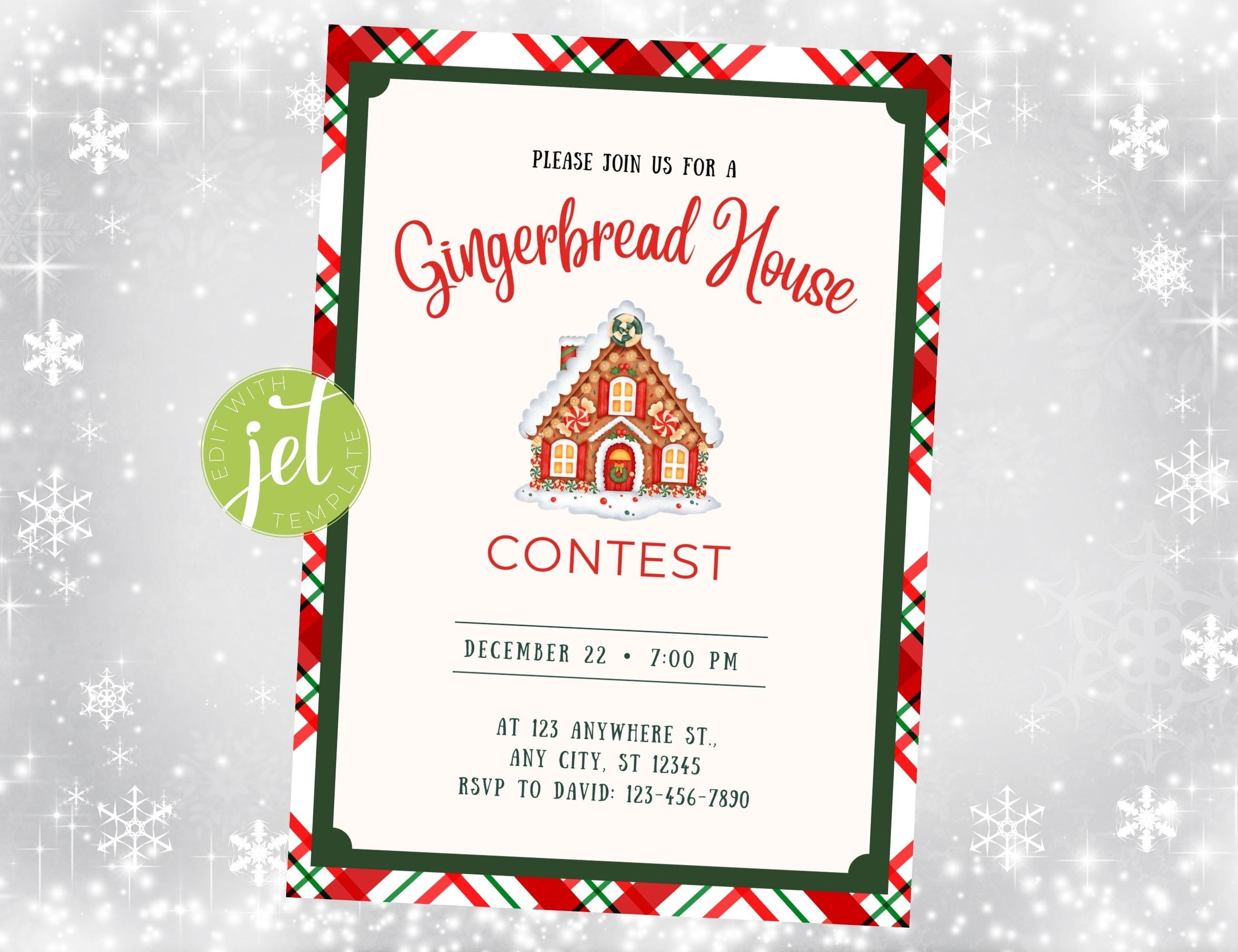 CHUBU Gingerbread House Contest Invitation: Christmas Decorating Party ...