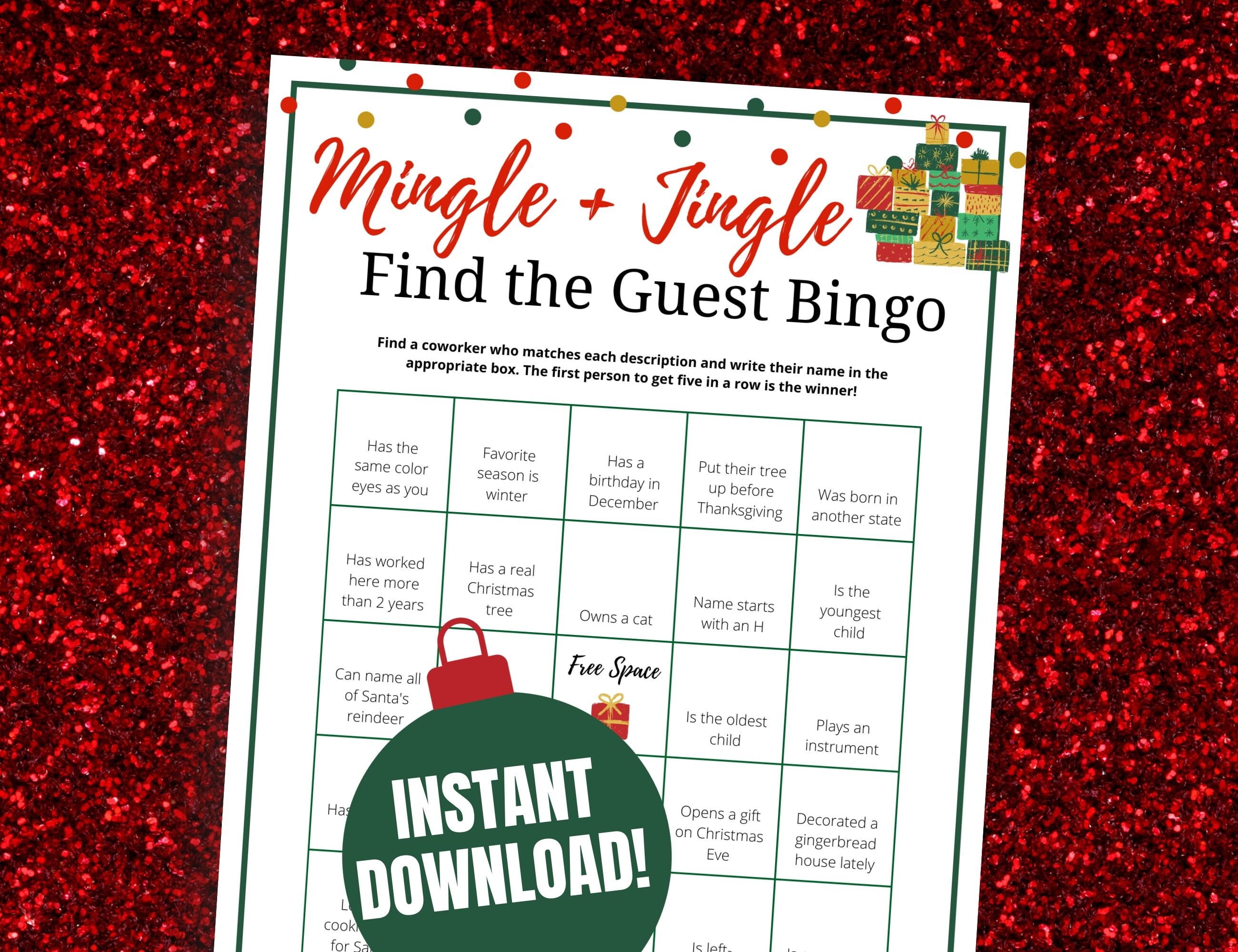 CHUBU Holiday Find the Guest Human Bingo Game: Office Party Icebreaker ...
