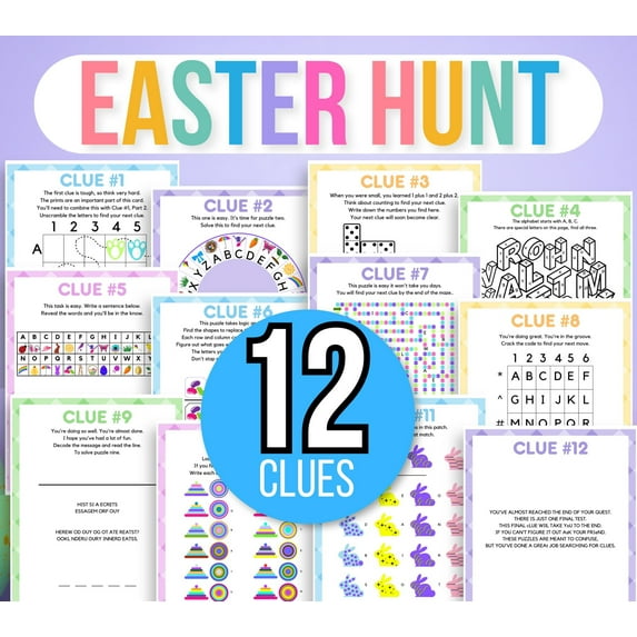 CHUBU Indoor Easter Treasure Hunt For Older , Easter Scavenger Hunt ...