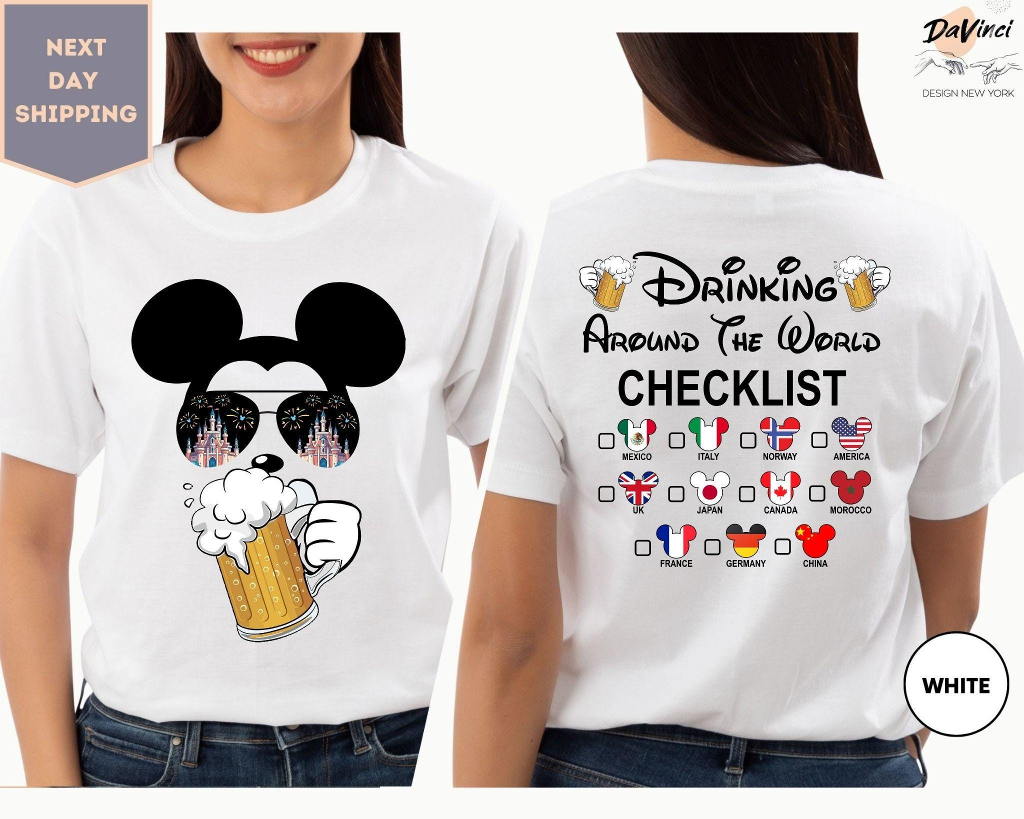 CHUBU Mickey Beer Minnie Wine Shirt, Drinking Around The World Shirt ...