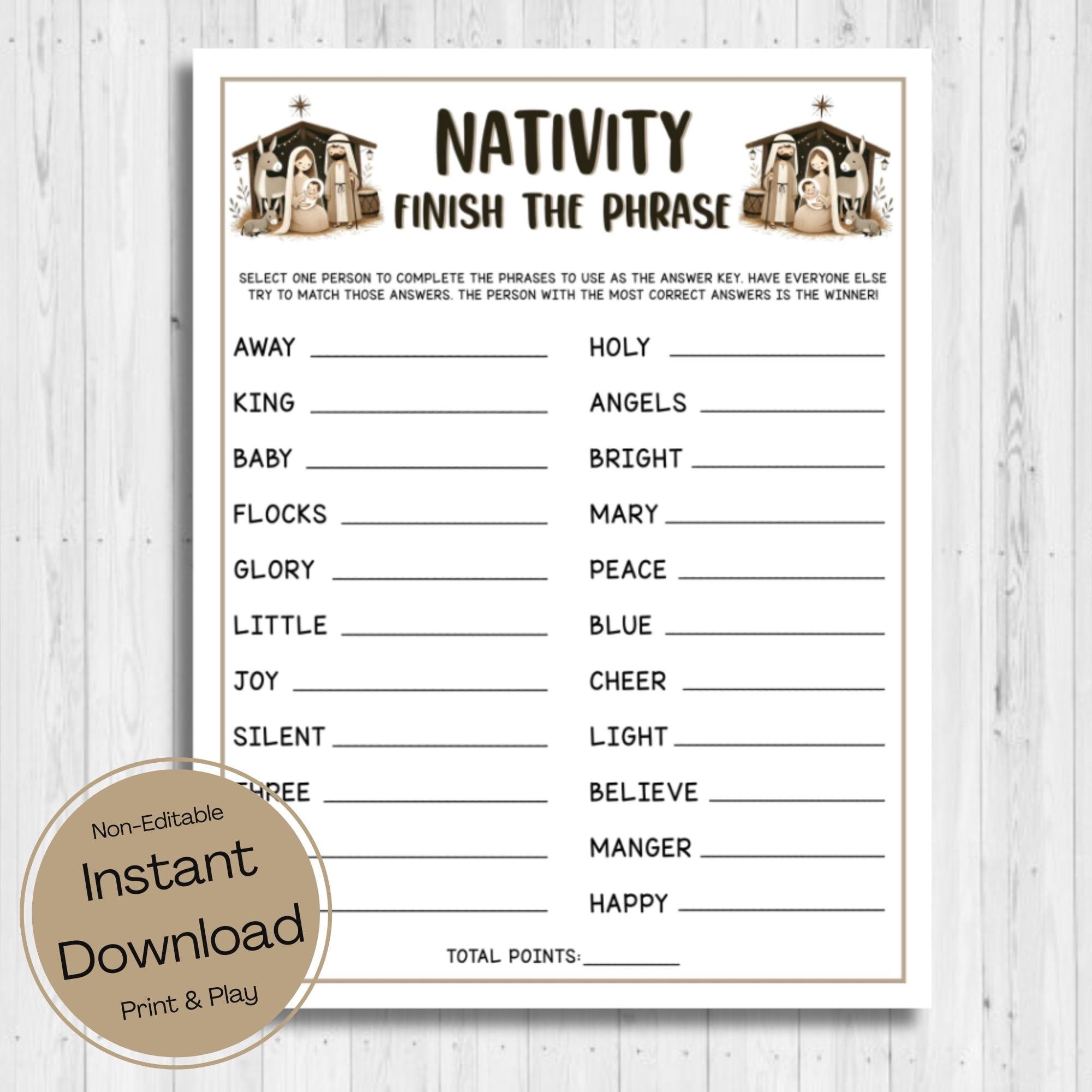 CHUBU Printable Version Christmas Bible Finish The Phrase Printable - Nativity Game Printable ...