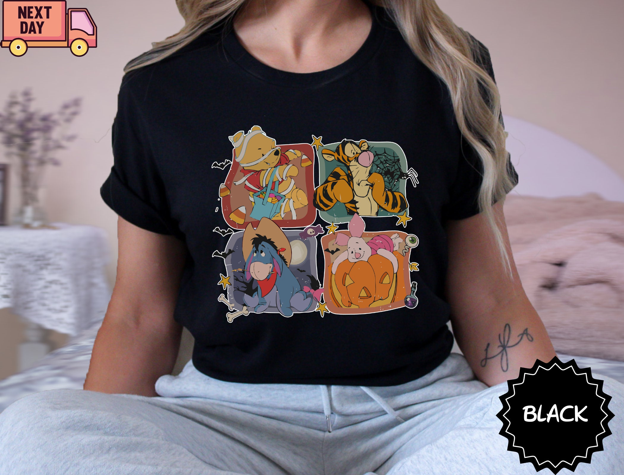 CHUBU Retro Winnie The Pooh Halloween Gift Shirt, Winnie the Pooh Ghost ...