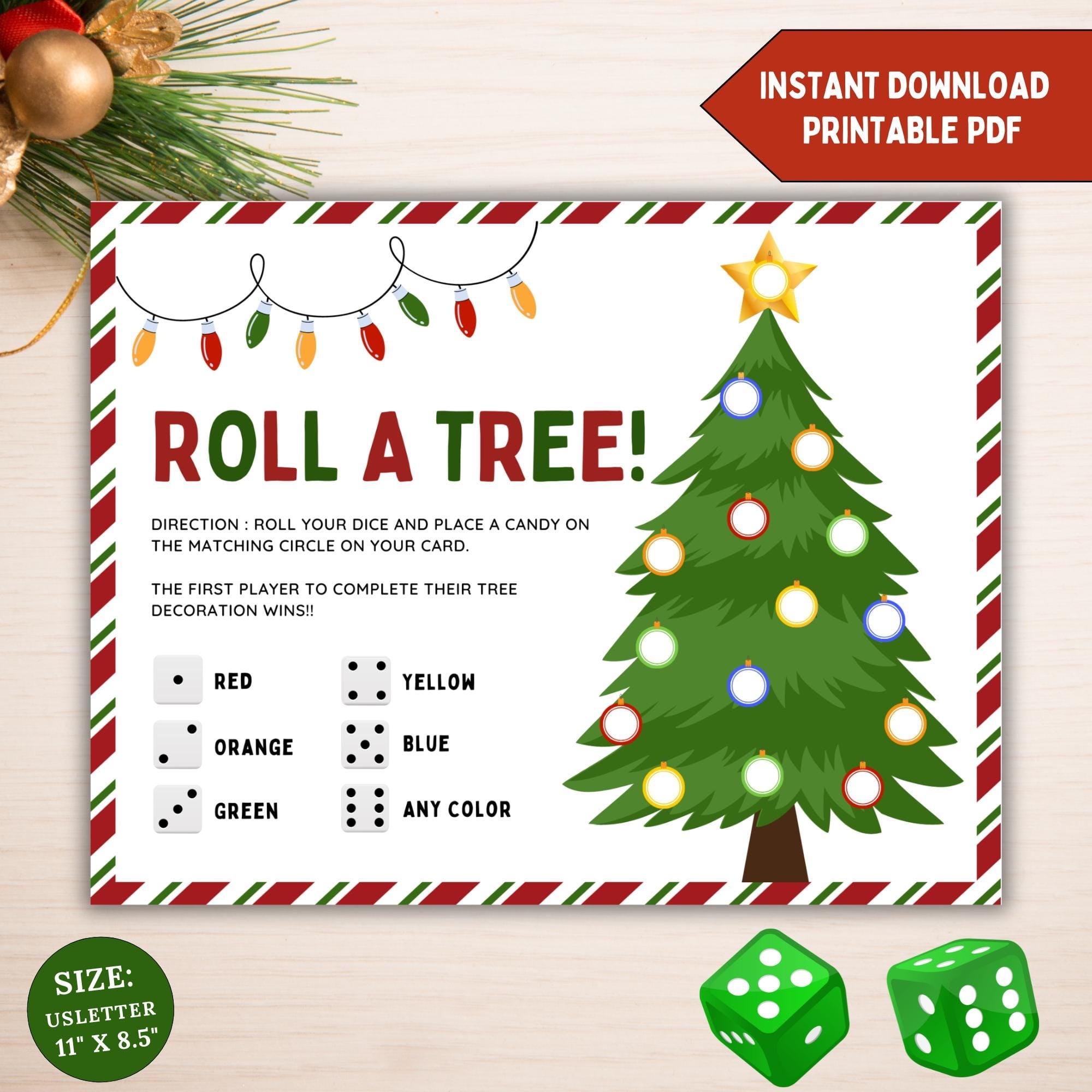 CHUBU Roll a Christmas tree game printable,Family Christmas party game ...