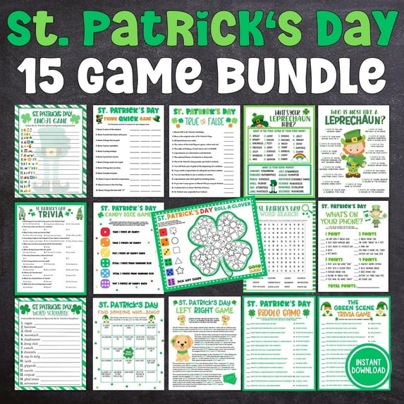 CHUBU St. Patrick's Day Games Bundle, St. Patrick's Day Games for ...