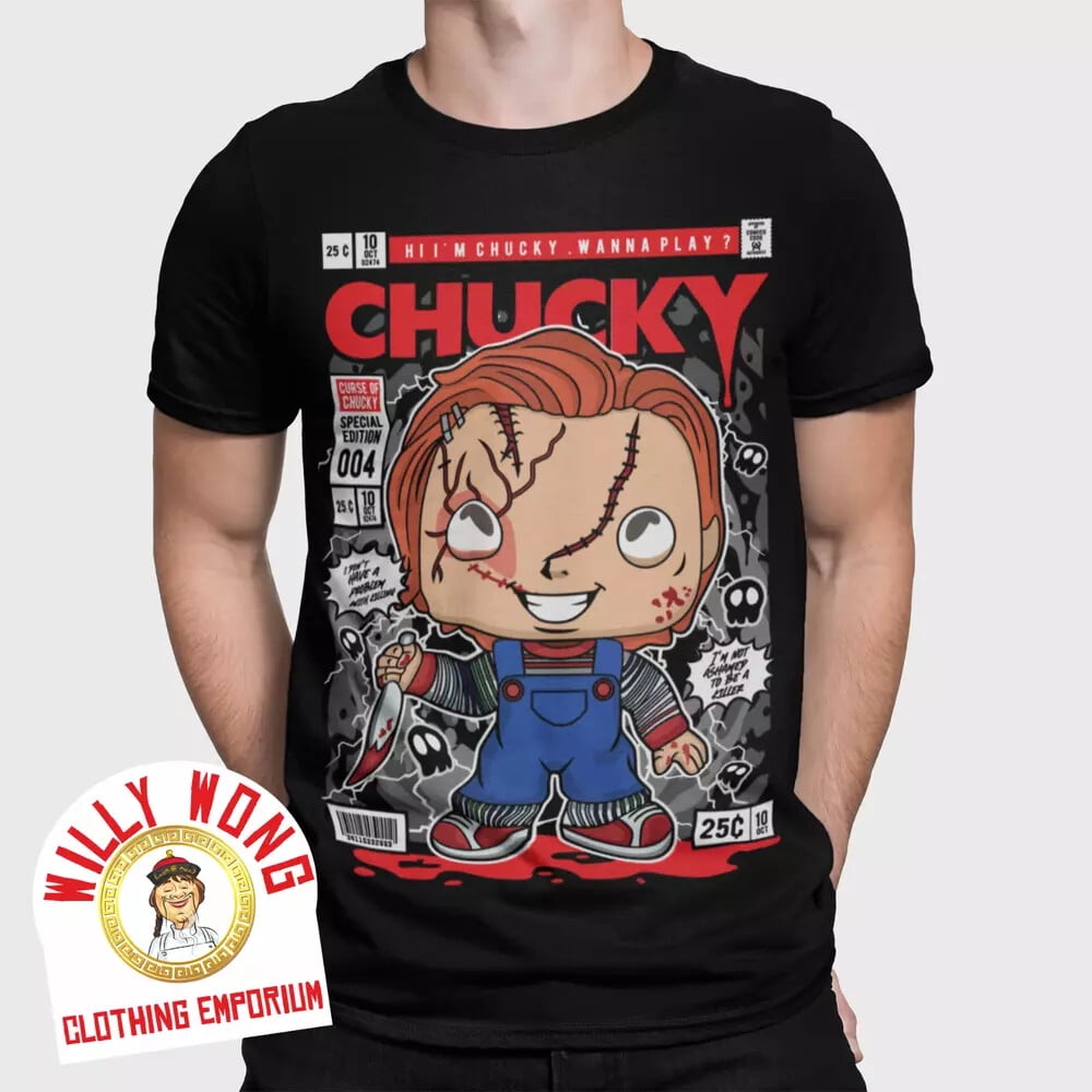 CHUCKY DOLL T-SHIRT CHILD'S PLAY HORROR TV MOVIE RETRO VINTAGE HALLOWEEN TEE - Walmart.com