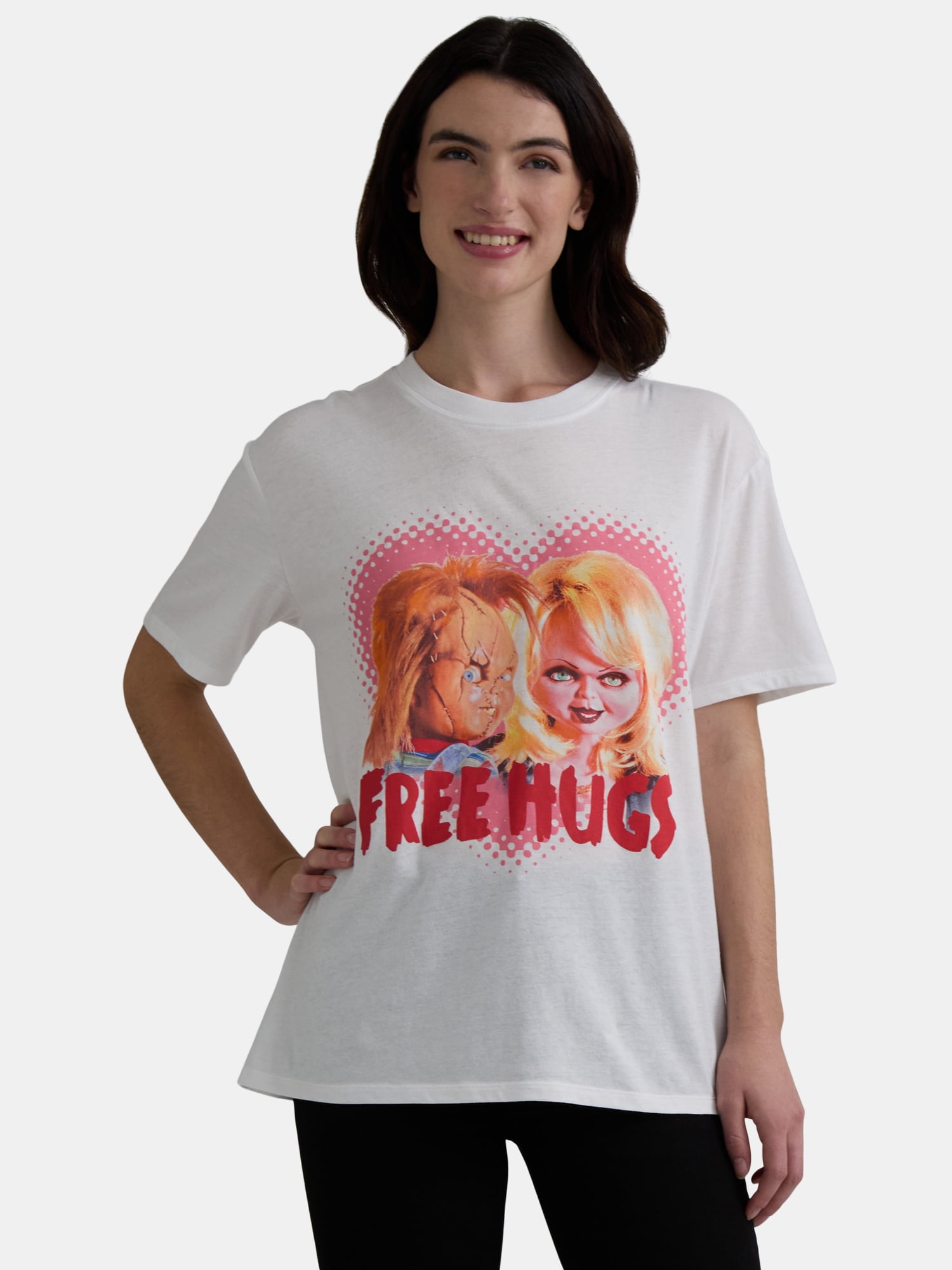 Universal Studios Valentine's Day Chucky Free Hugs Women's Graphic Tee ...
