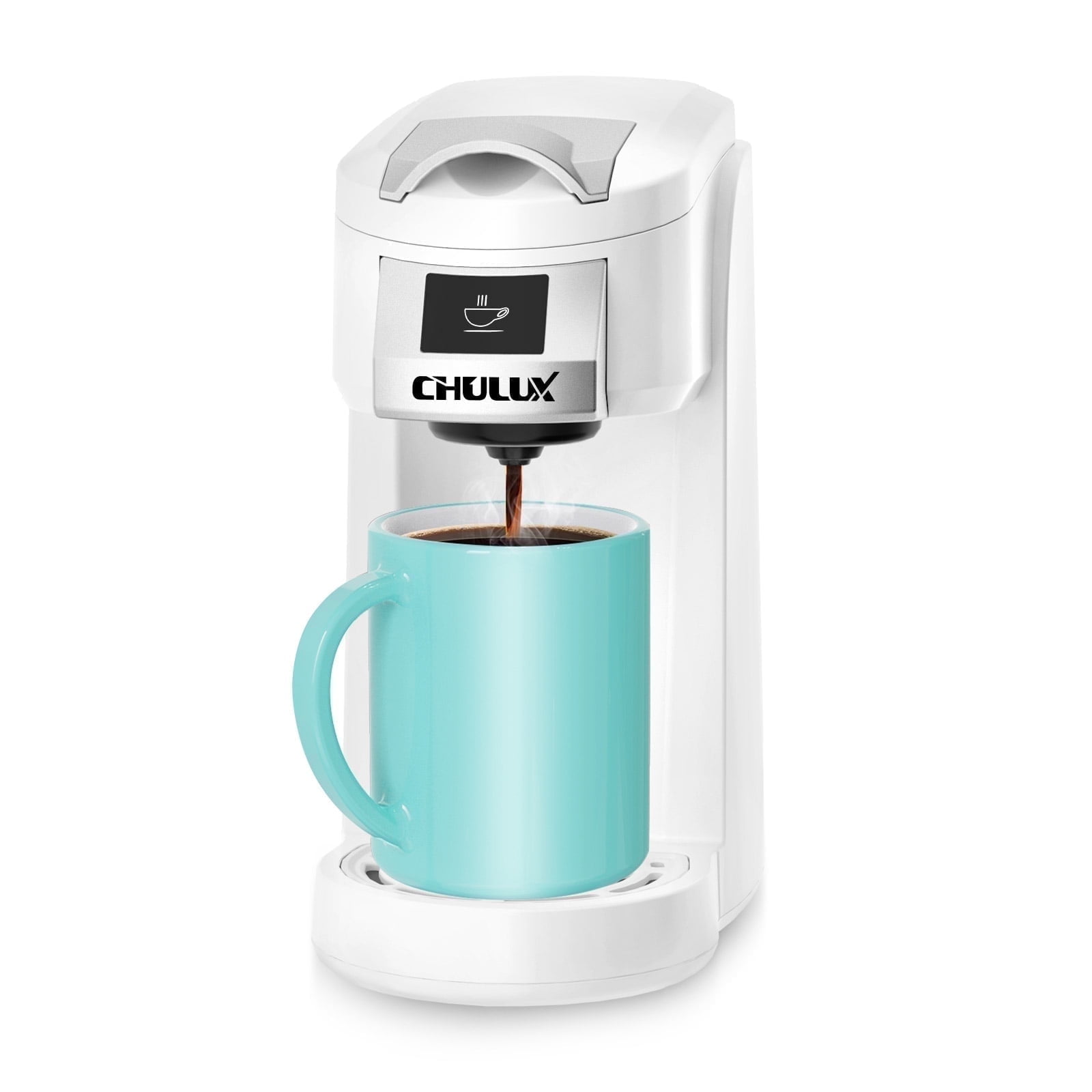 CHULUX Compact Single Cup Coffee Maker, One-Button Brewing Coffee ...