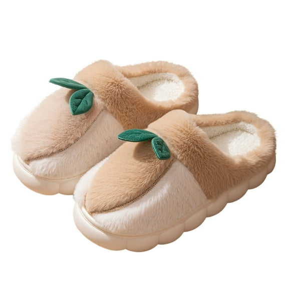 CHUMUD Adult Cute Plush Slippers Fuzzy Warm House Shoes Lightweight Soft Foldable Flat-soled ...