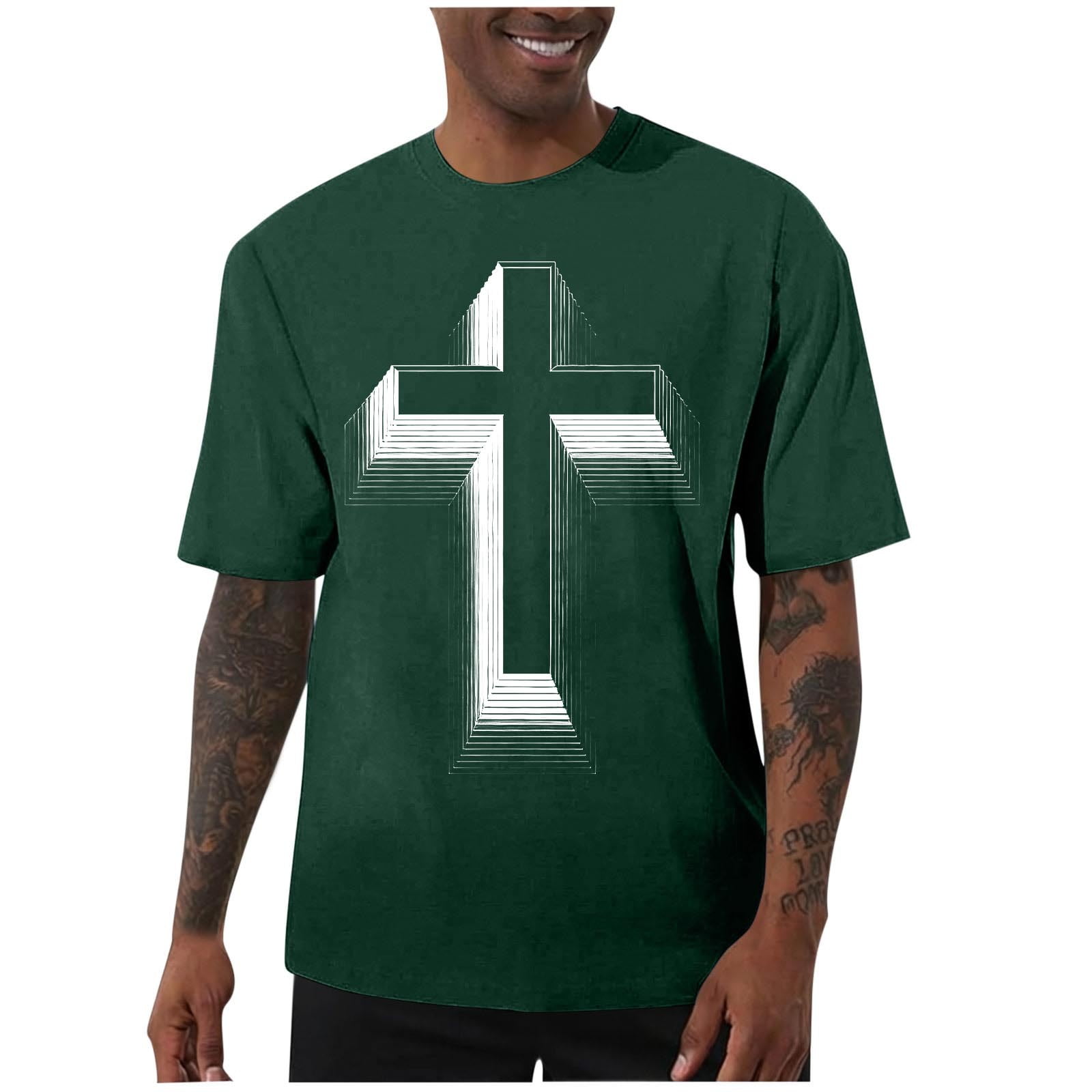 CHUMUD Christian Shirts for Men Jesus Faith T-Shirt Cross Shirt ...