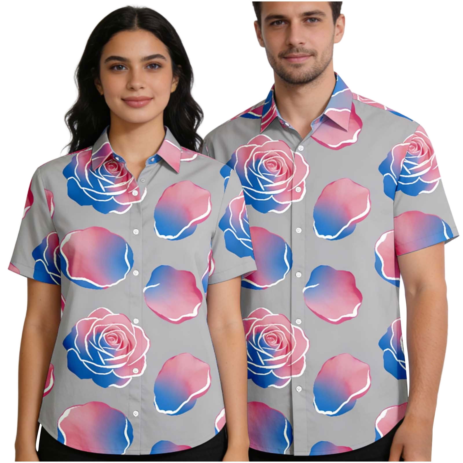 CHUMUD Couple Shirts for Him and Her, Valentines Shirts for Couples, Matching Button Down Shirt ...