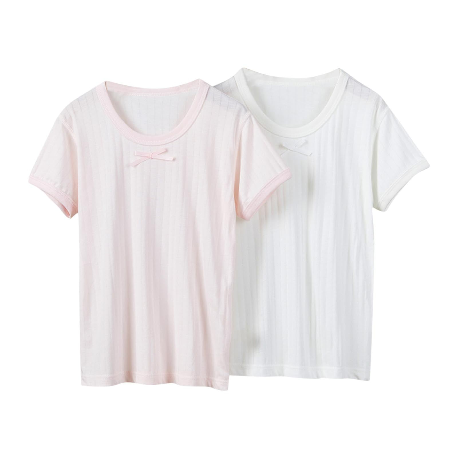 CHUMUD Girls 2-Pack T Shirts Baby Toddlers Short Sleeve Crew Neck ...