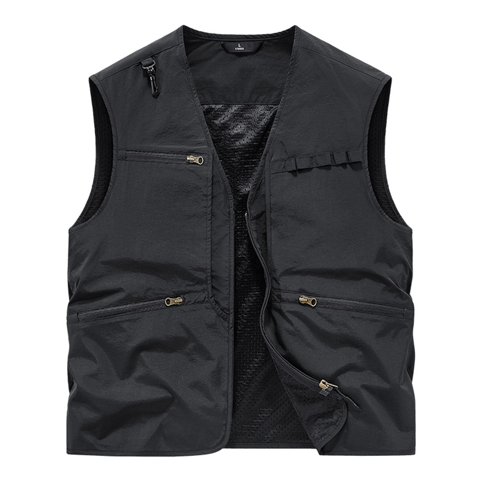 CHUMUD Men's Utility Vest Summer Lightweight Softshell Sleeveless Cargo ...