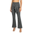 CHUMUD Petite Womens Flare Pants, Casual High-Waisted Cotton-Blend Pant ...