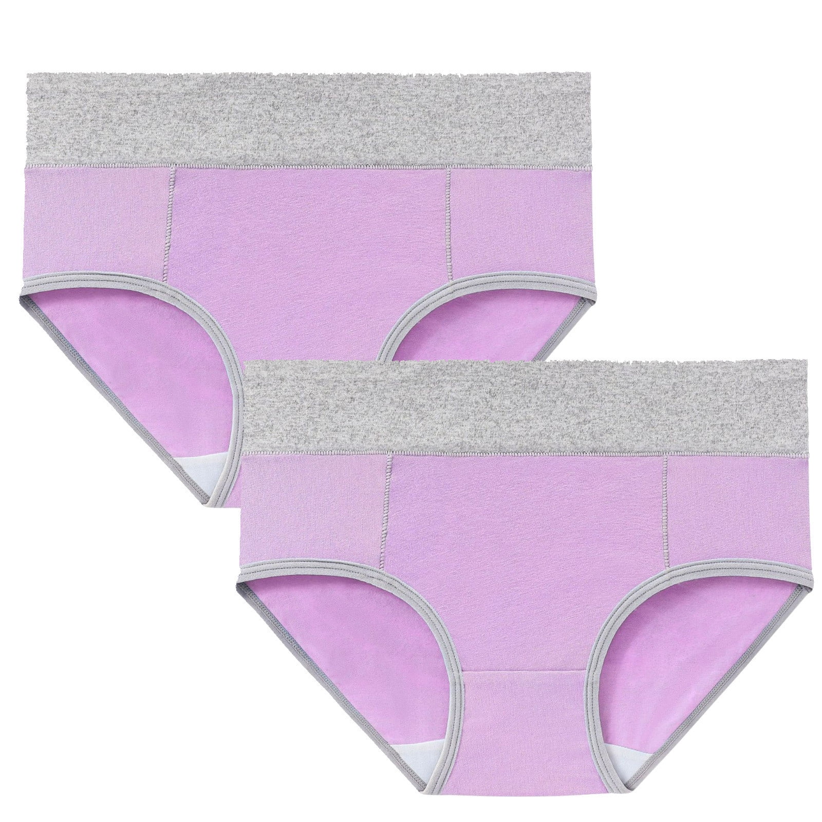 CHUMUD Plus Size 2 Pack Cotton Underwear for Women High Waisted Full ...