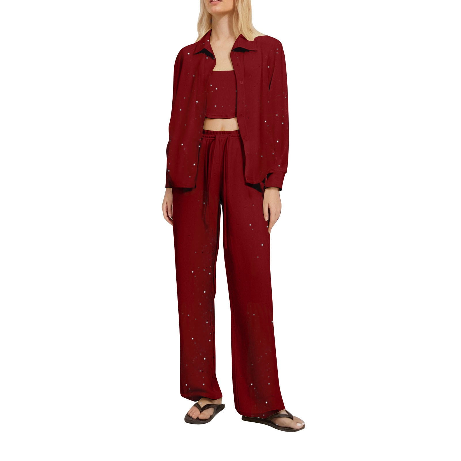 CHUMUD Women's 3 Piece Sequin Lounge Sets Tracksuits Casual ...