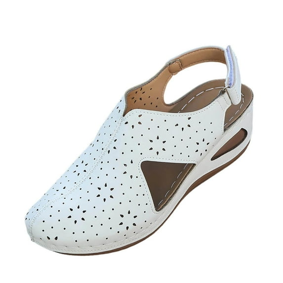 CHUMUD Women's Closed-Toe Platform Sandals - Perforated Upper with Full ...