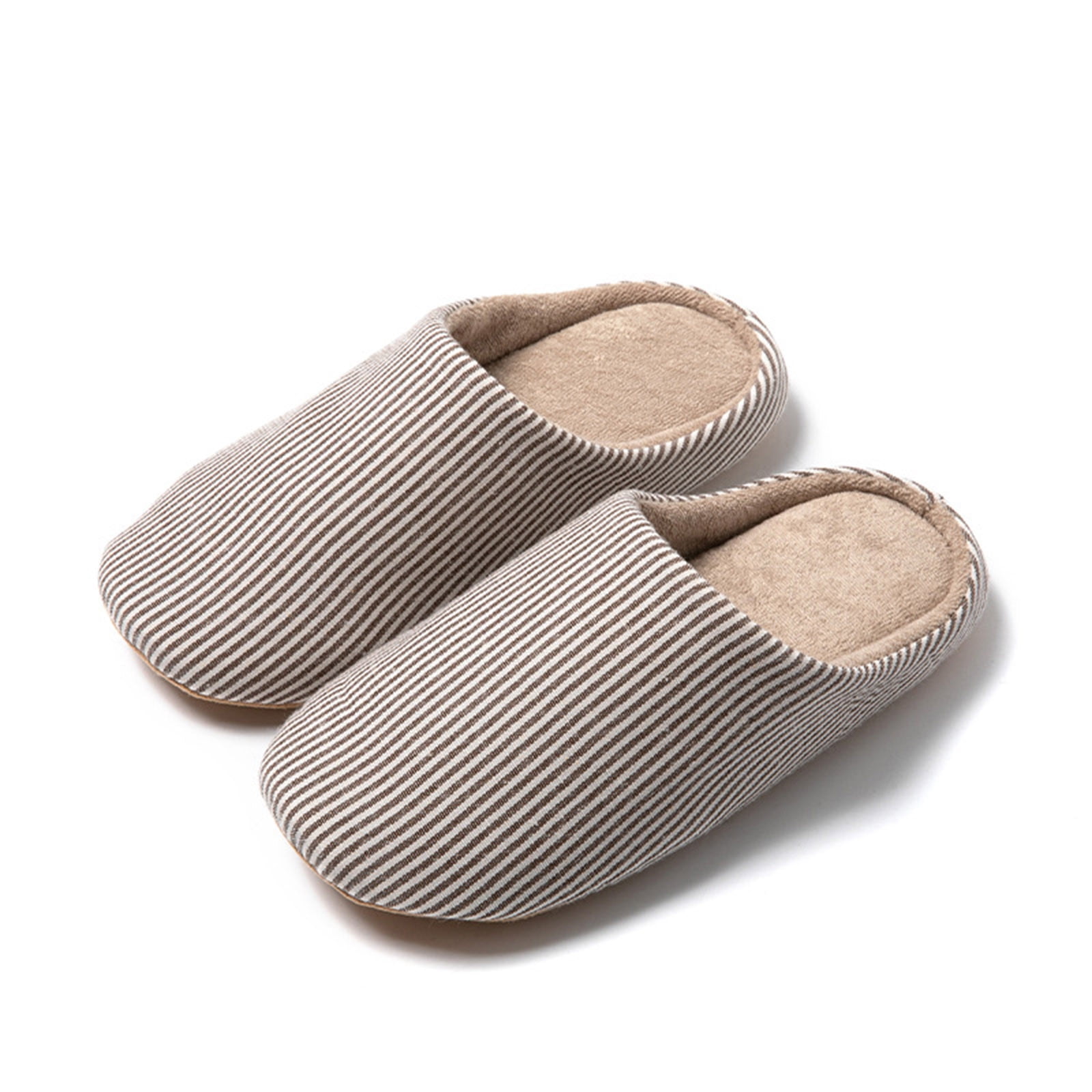 CHUMUD Women's Cozy Winter Slippers with Striped Textured Upper and ...