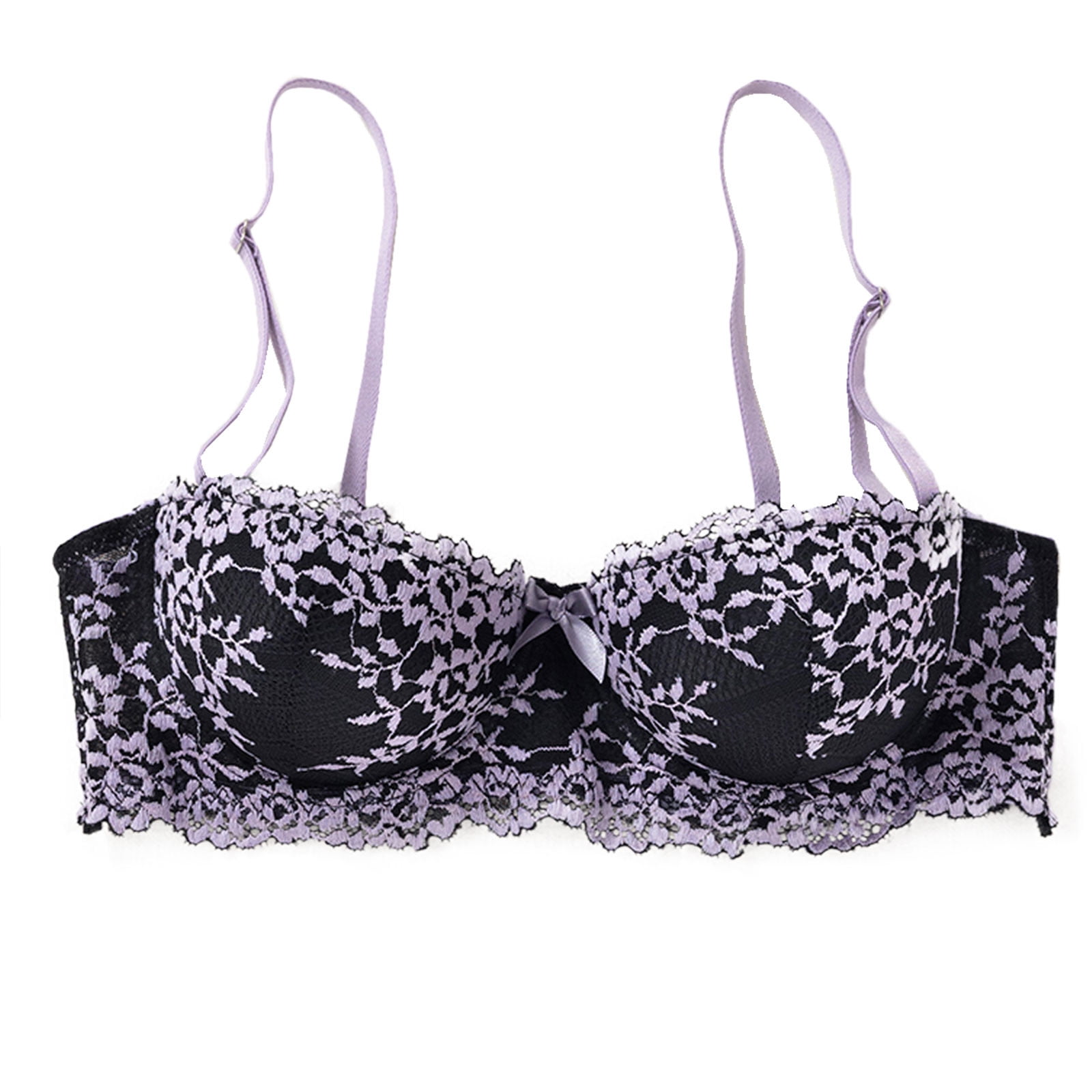 CHUMUD Women's Sexy Wirefree Low Back Bra 3-Hook Back Closure with Push ...