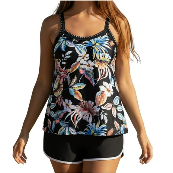 CHUMUD Women's Tankini Sets Two Piece Swimsuits Boho Floral Bathing ...