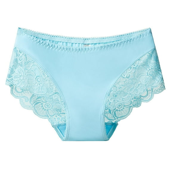 CHUMUD Womens Cotton Underwear Lace Briefs Mid Waisted Panties Comfort ...