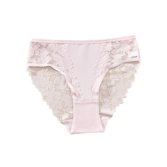 CHUMUD Womens Lace Underwear Briefs Cutout Mid Waisted Panties Comfort ...