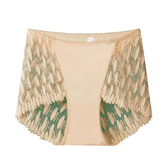 CHUMUD Womens Plus Size Lace Underwear Full Coverage Briefs High ...