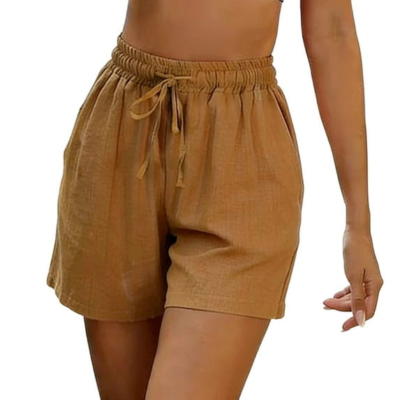 CHUMUD Womens Summer Shorts Drawstring Waist Straight Leg Loose Shorts ...