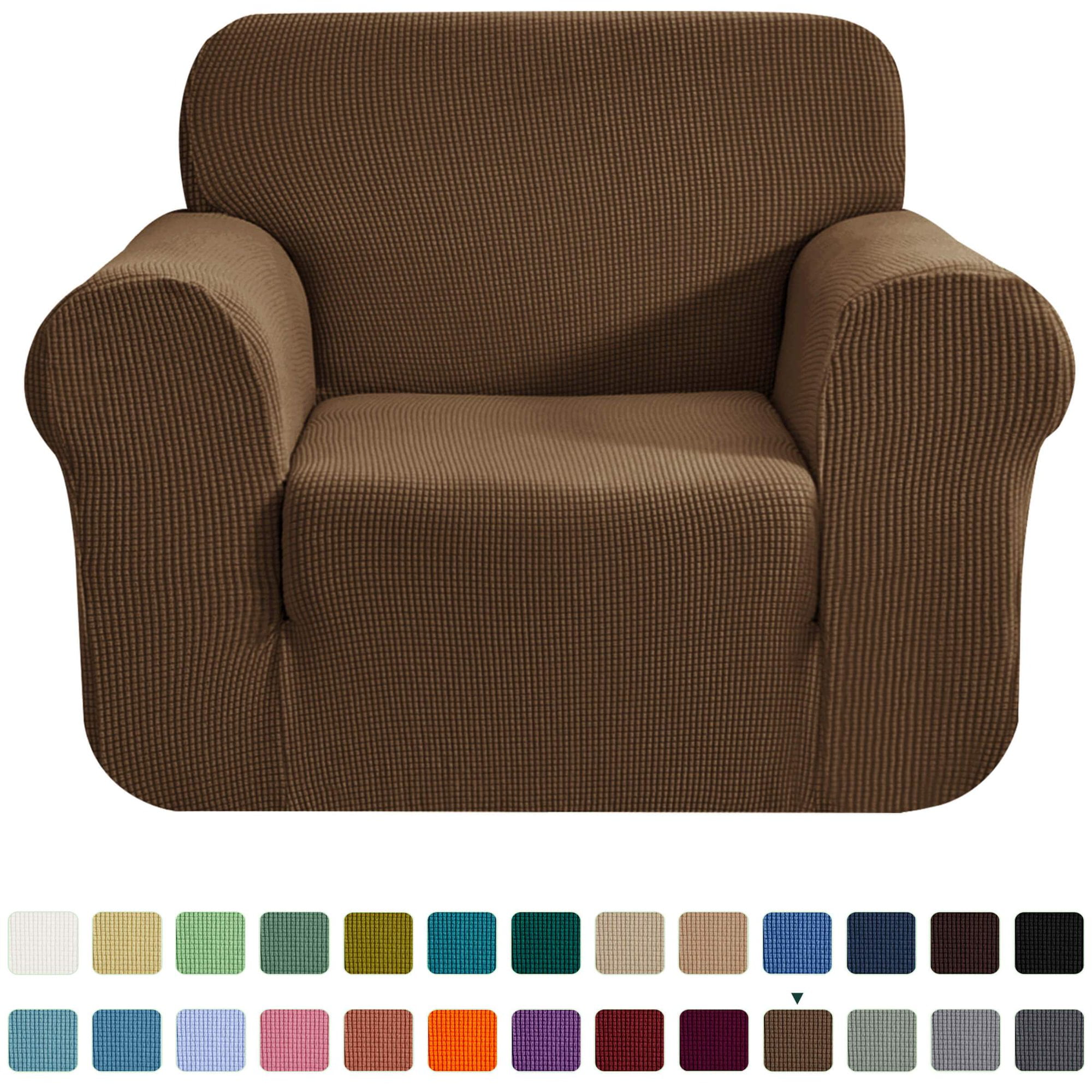 CHUN YI Furniture Protector, 1-Piece Checks Stretch Sofa Cover, Living ...