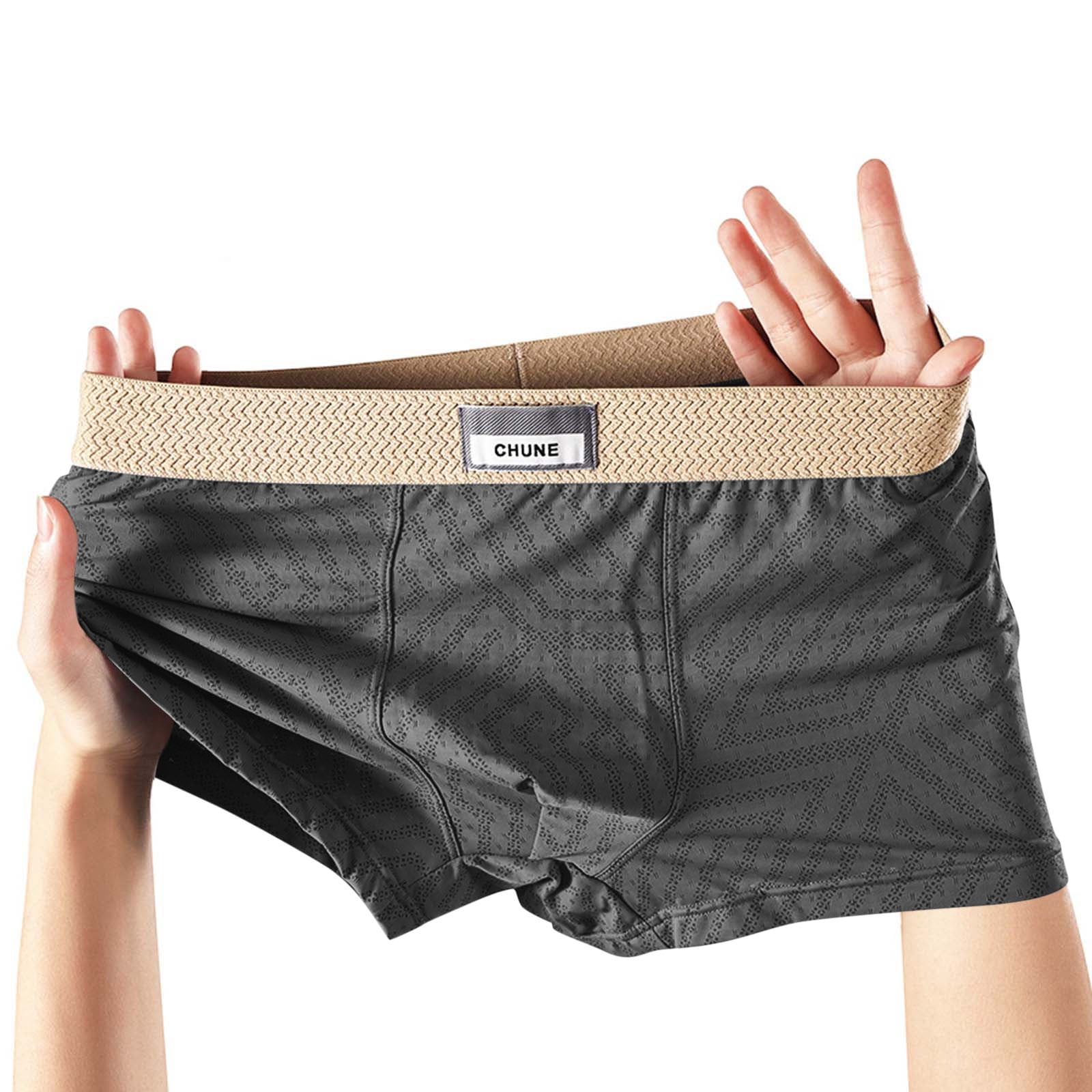 CHUNE Big & Tall Men's Boxer Briefs 3XL Dark Gray - Nylon Spandex ...
