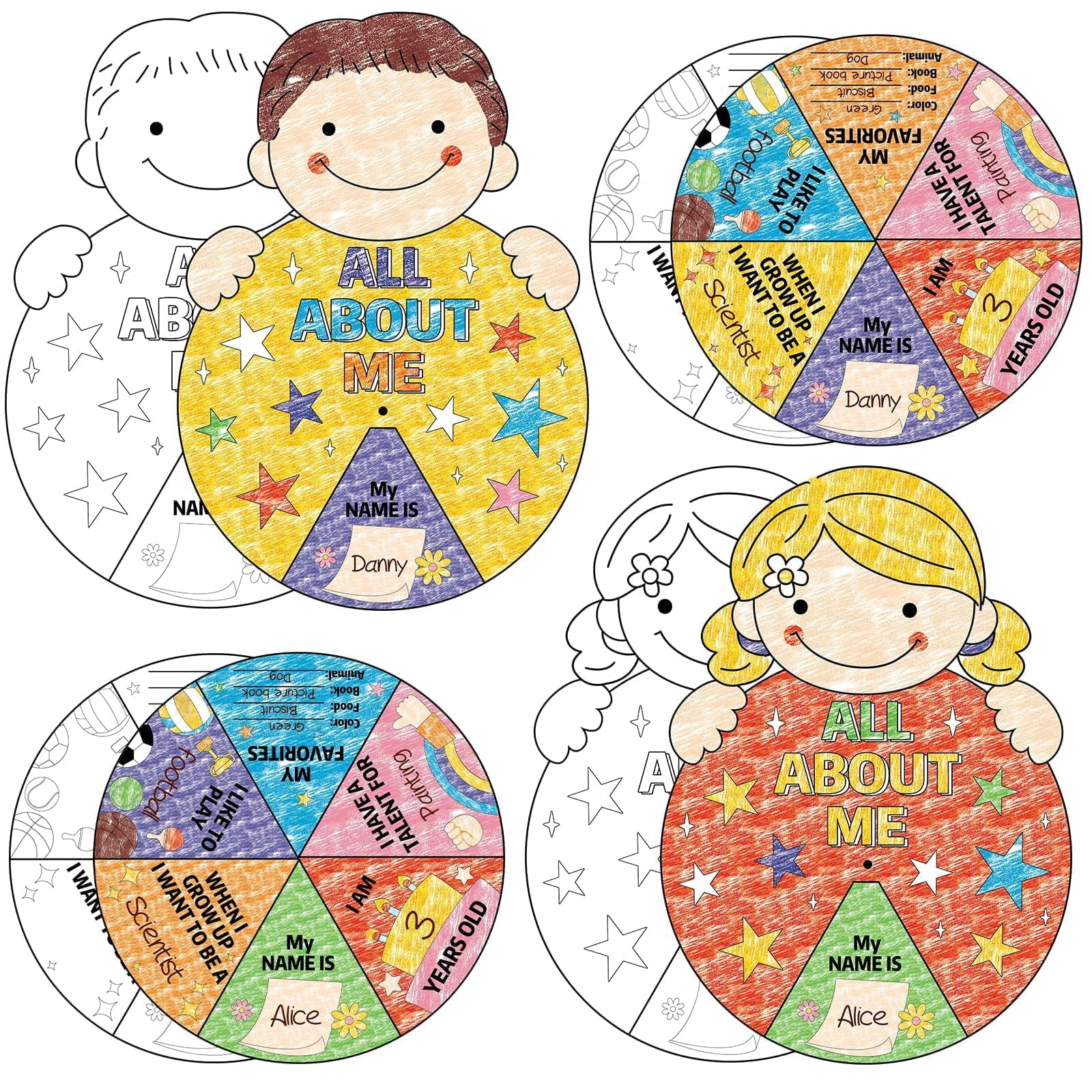 CHUNNIN Wheel Read All About Me Poster Star Student Posters to Fill in ...