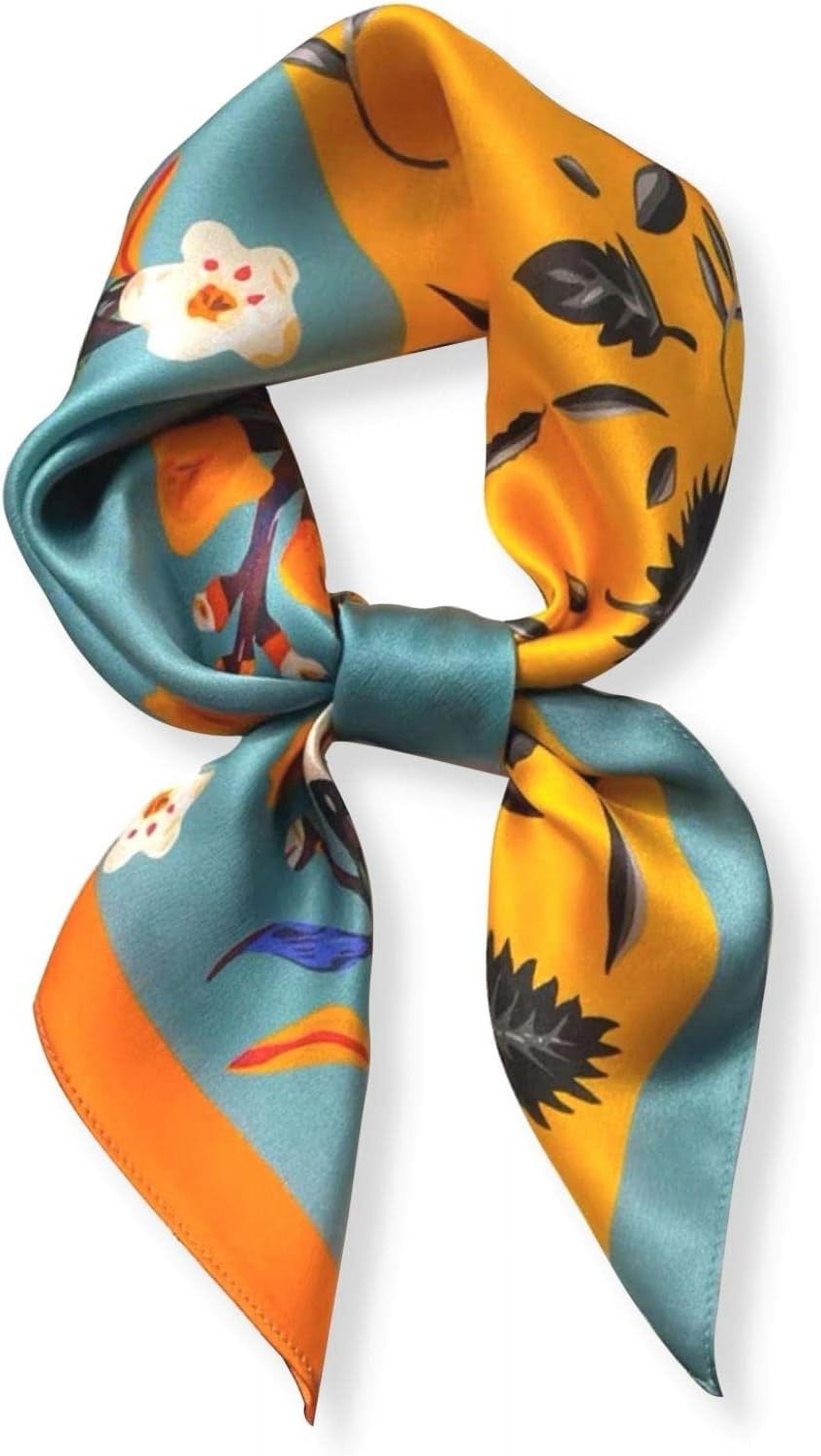 CHUNTIAN 100% Pure Mulberry Silk Square Scarf 27"x27" Women Neckerchief ...