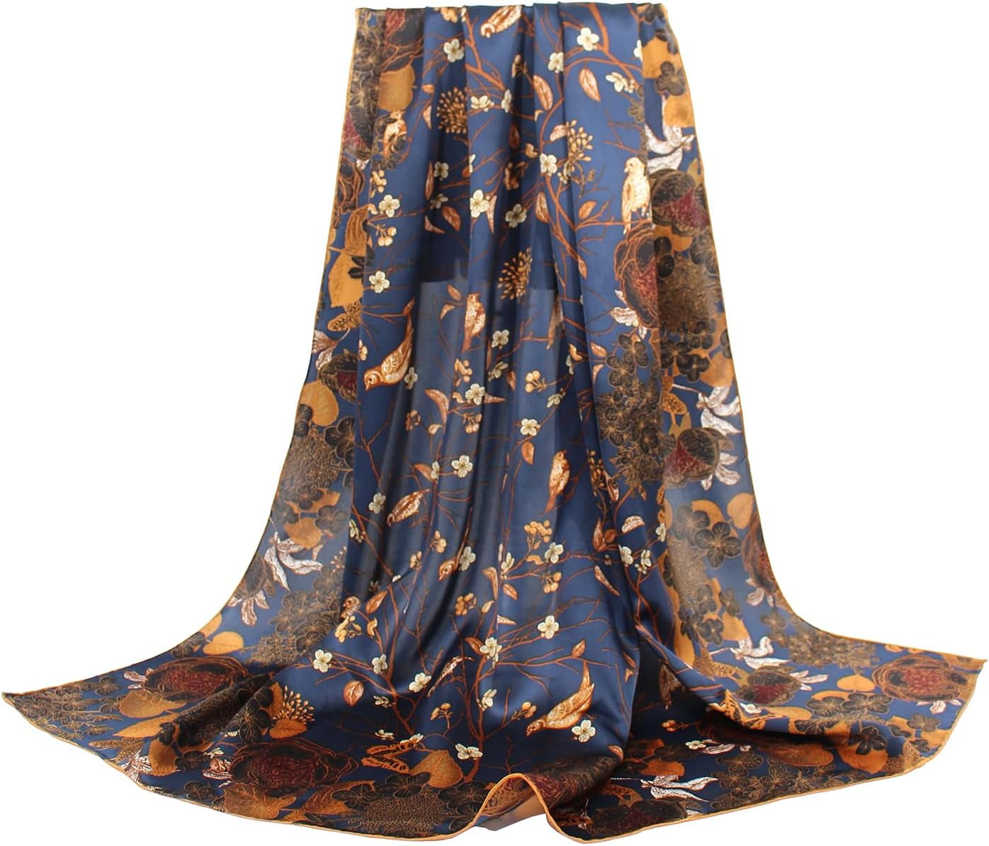 CHUNTIAN 100% Silk Scarf 43" Large Square Lightweight Headscarf& Shawl ...