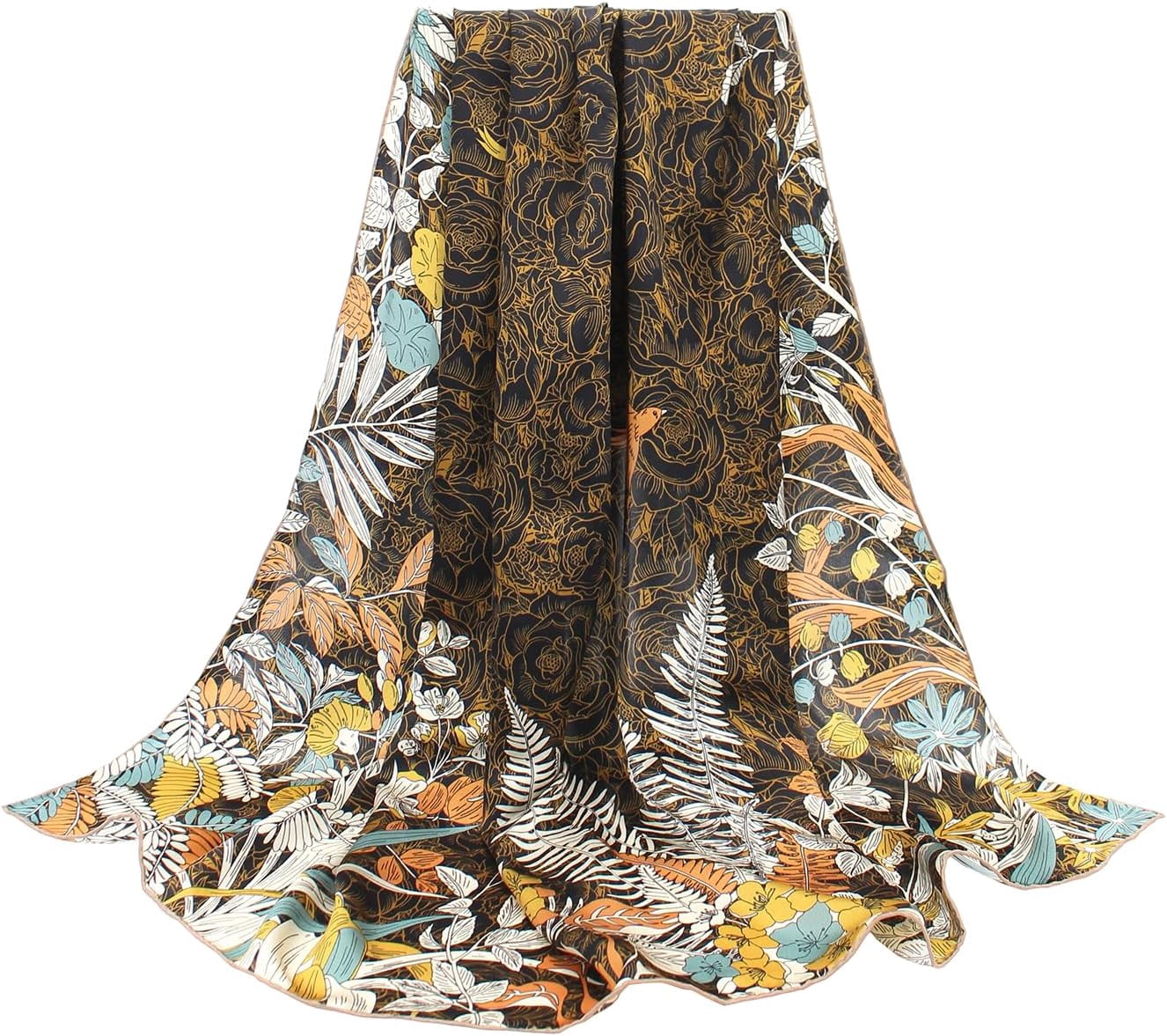 CHUNTIAN 100% Silk Scarf 43" Large Square Lightweight Headscarf& Shawl ...
