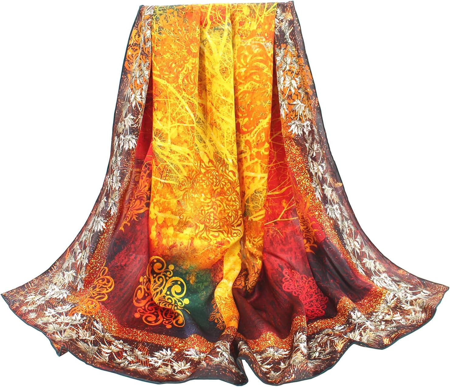 CHUNTIAN 100% Silk Scarf 43" Large Square Lightweight Headscarf& Shawl ...