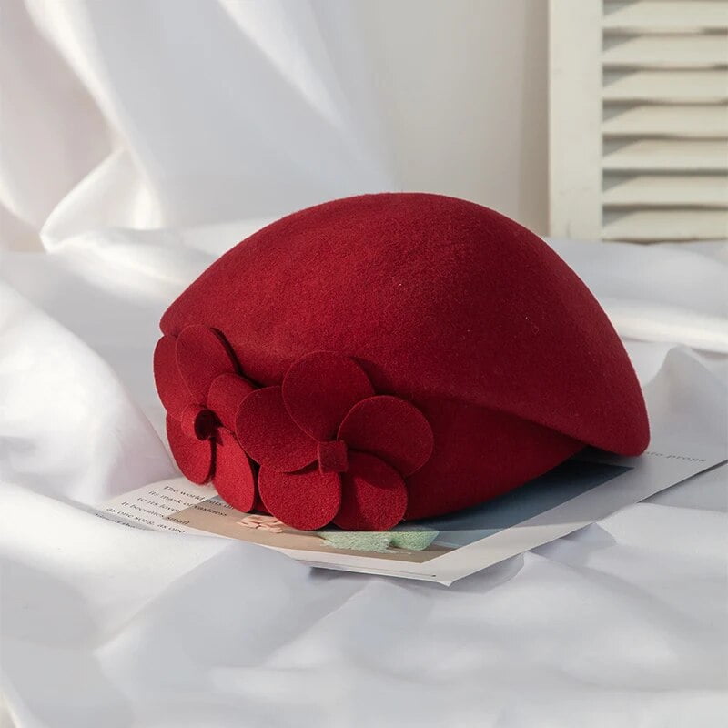 CHUNTIAN 100% Wool Beret Winter Berets Women Winter Felt Beret Floral ... CHUNTIAN 100% Wool Beret Winter Berets Women Winter Felt Beret Floral ...