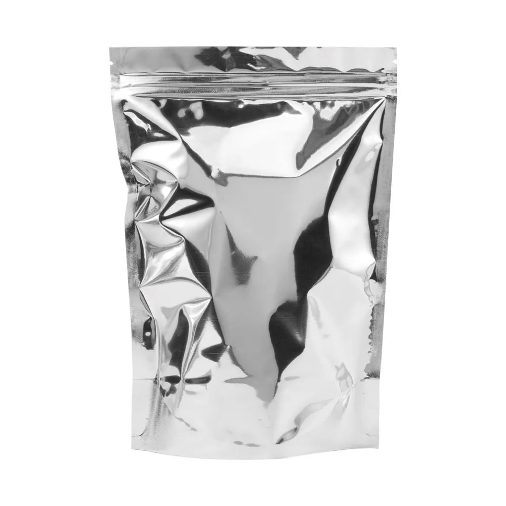 CHUNTIAN 100pcs Resealable Silvery Aluminum Foil Stand Up Zip Lock Bags ...