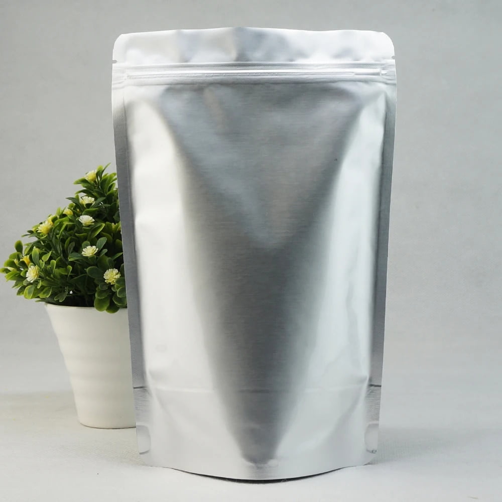 CHUNTIAN 100pcs Silvery White Thicken Zipper Resealable Standing Up ...