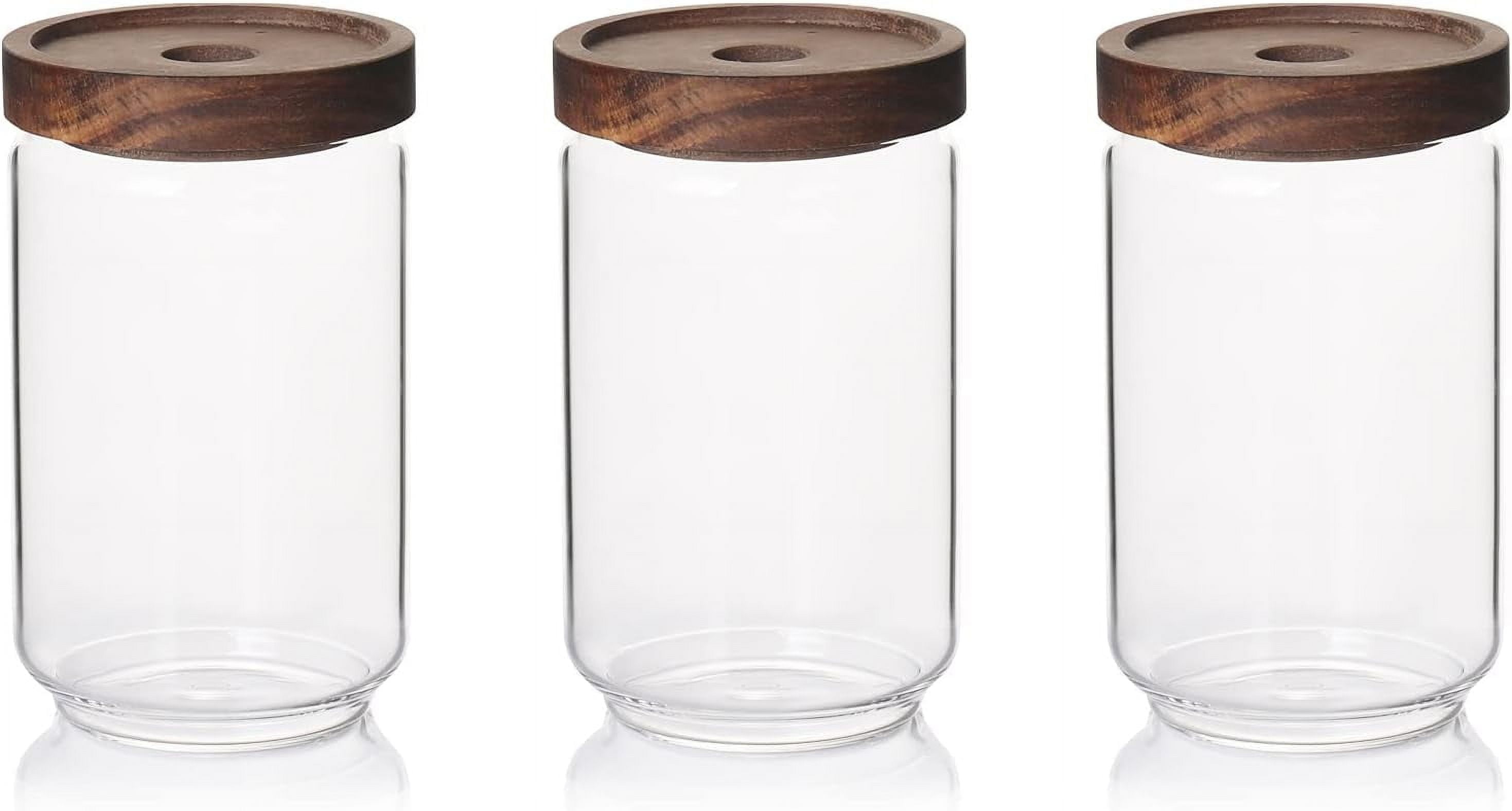 CHUNTIAN 16 OZ Glass Food Storage Jar with Lid(set of 3),Airtight ...