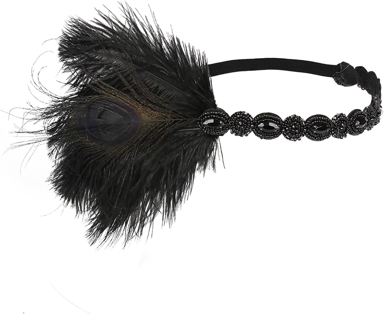 CHUNTIAN 1920s Rhinestone Flapper Feather Headpiece Roaring 20s Great ...