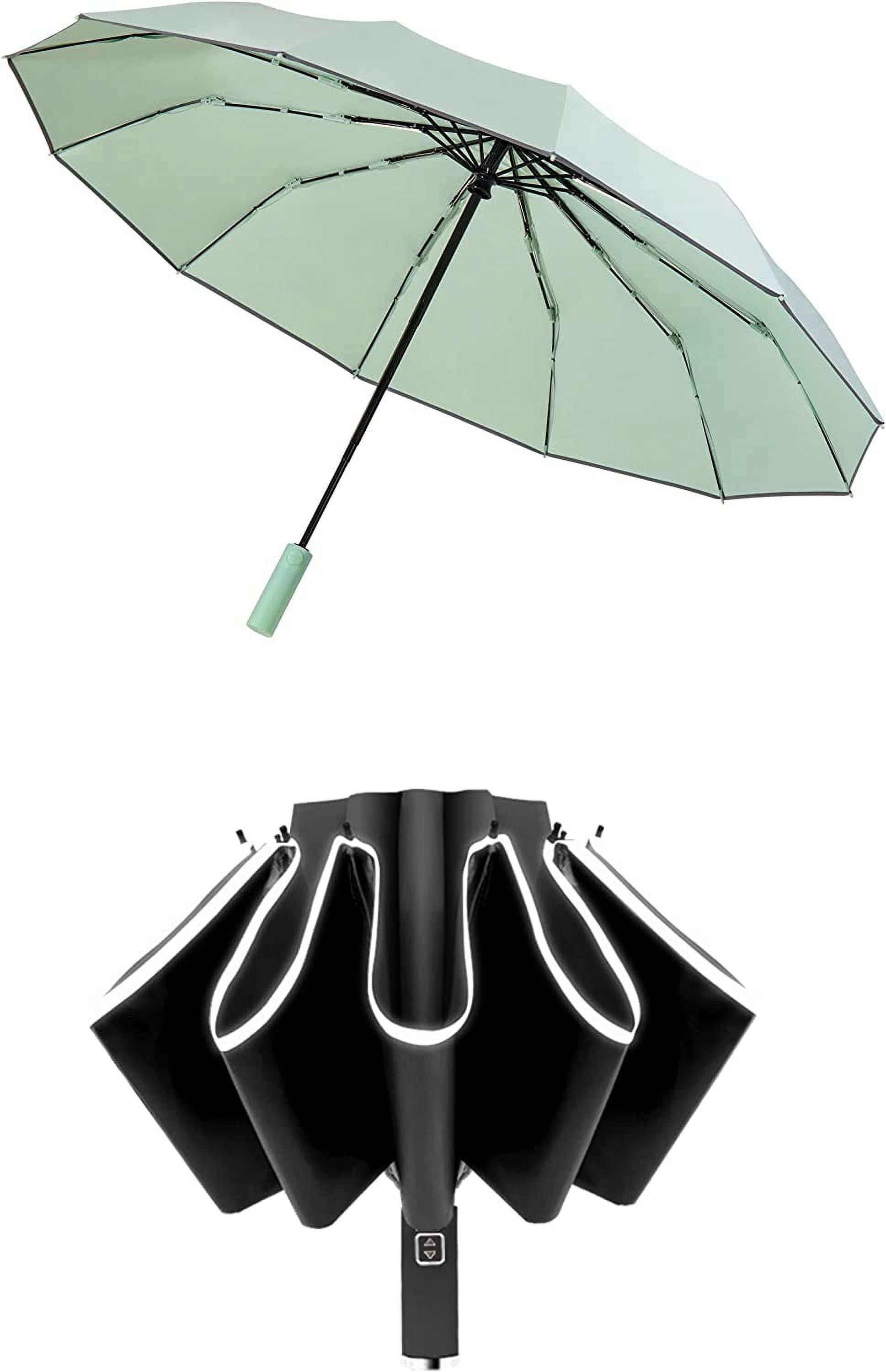 CHUNTIAN 2 Pcs Windproof Travel Umbrellas for Rain Automatic Folding ...